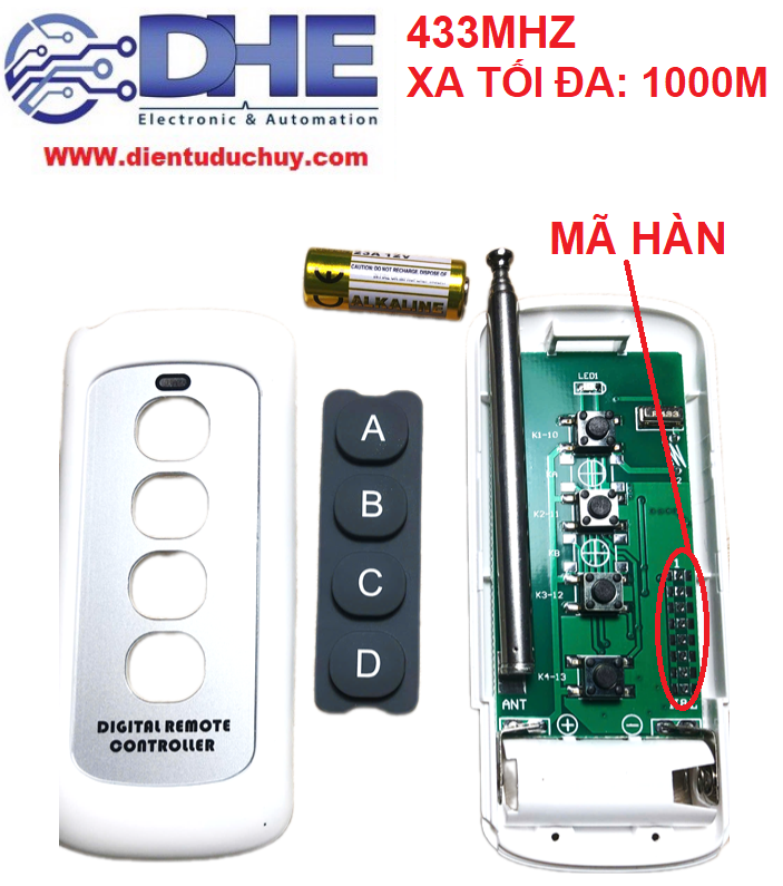 REMOTE PHÁT SÓNG RF 8 NÚT, 1000 MÉT, 433MHZ, 315MHZ (MÃ HÀN) – LINH ...