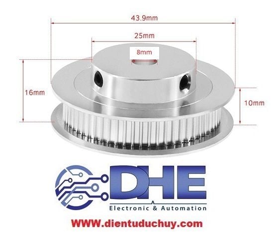 PULY NHÔM 60 RĂNG GT2 TRỤC 8MM BẢN RỘNG 6MM – LINH KIỆN ĐIỆN TỬ ĐỨC HUY ...