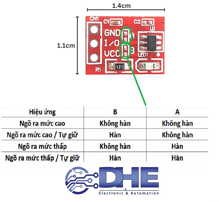 BÀN PHÍM CẢM ỨNG ĐIỆN DUNG - 1 NÚT TTP223 – LINH KIỆN ĐIỆN TỬ ĐỨC HUY ...