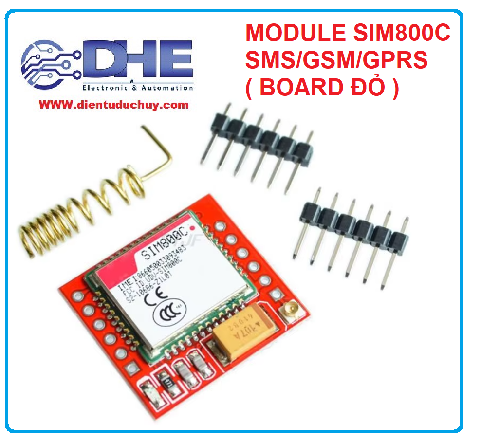 MODULE SIM800C 4G SMS/GSM/GPRS ( BOARD ĐỎ ) – LINH KIỆN ĐIỆN TỬ ĐỨC HUY (29A BÙI XUÂN PHÁI)