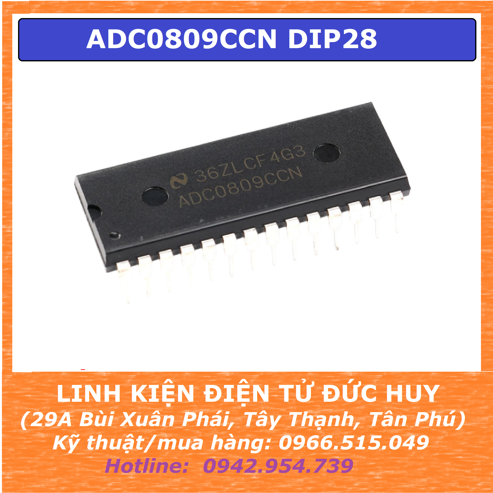 ADC0809CCN CHUYỂN ĐỔI ANALOG SANG DIGITAL 8BIT - CHẤT LƯỢNG TỐT - DIP2 – LINH KIỆN ĐIỆN TỬ ĐỨC ...