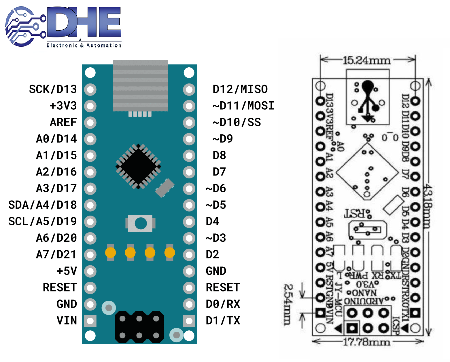 ARDUINO NANO V3 - MICRO USB (Hàn chân sẵn) – LINH KIỆN ĐIỆN TỬ ĐỨC HUY ...