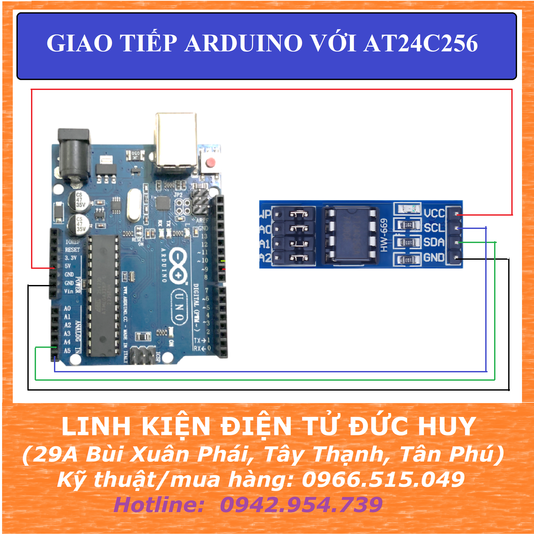 AT24C256 EEPROM I2C MẠCH MỞ RỘNG BỘ NHỚ – LINH KIỆN ĐIỆN TỬ ĐỨC HUY (29A BÙI XUÂN PHÁI)