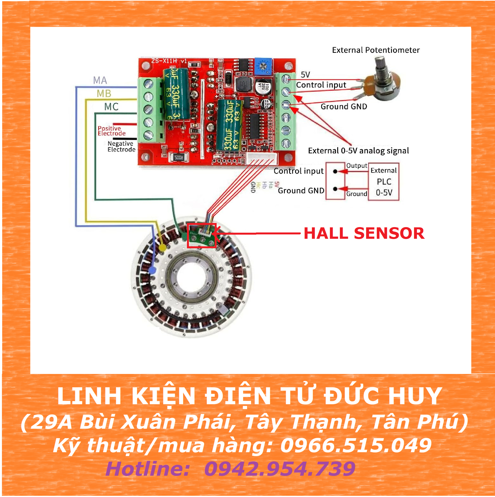 MẠCH ĐIỀU KHIỂN ĐỘNG CƠ KHÔNG CHỔI THAN BLDC CÓ HALL , 400W – LINH KIỆN ...