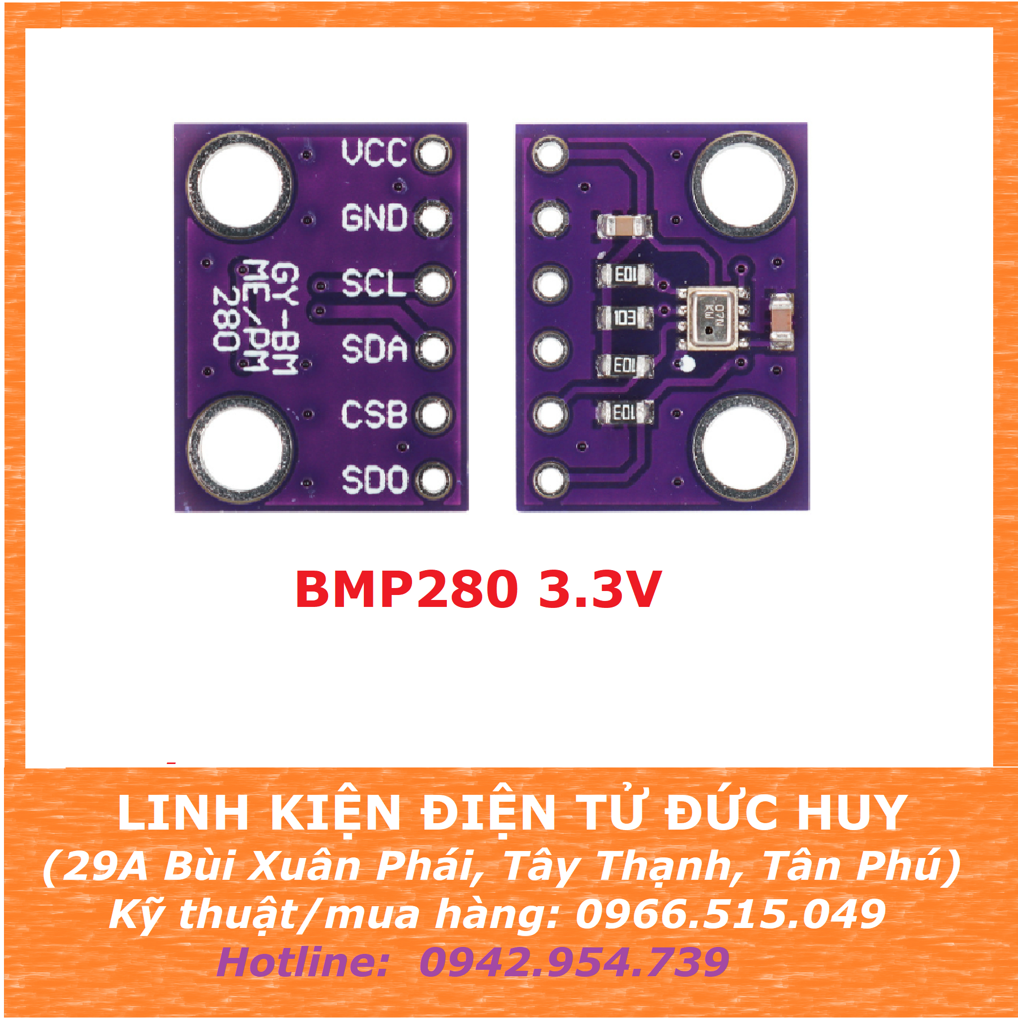 Cảm biến áp suất không khí, khí quyển, nhiệt độ BMP280 3.3V – LINH KIỆN ĐIỆN TỬ ĐỨC HUY (29A BÙI ...