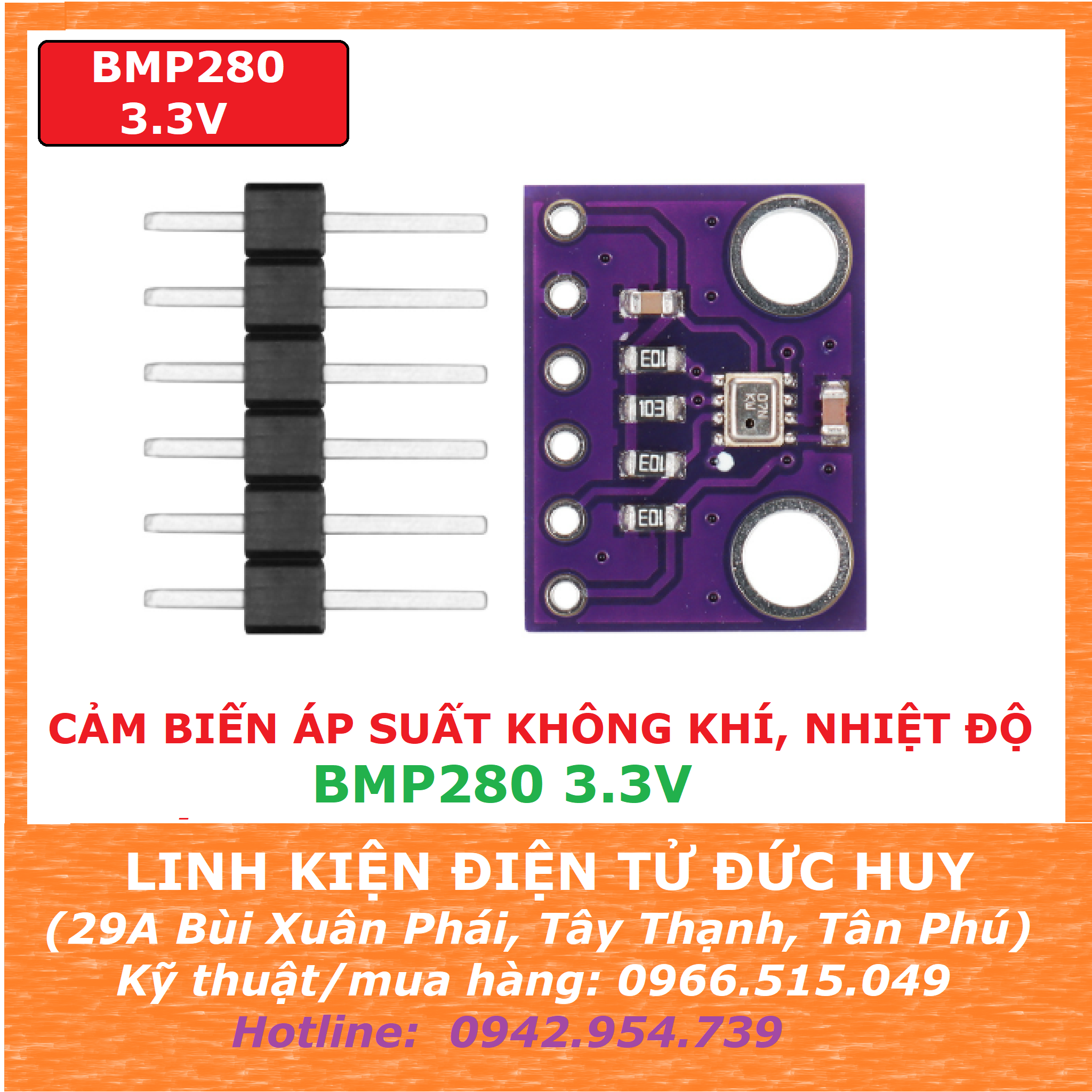 Cảm biến áp suất không khí, khí quyển, nhiệt độ BMP280 3.3V – LINH KIỆN ĐIỆN TỬ ĐỨC HUY (29A BÙI ...