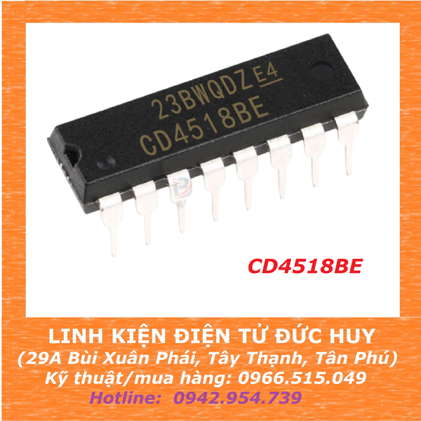 IC CD4518BE, DIP 16 – LINH KIỆN ĐIỆN TỬ ĐỨC HUY (29A BÙI XUÂN PHÁI)