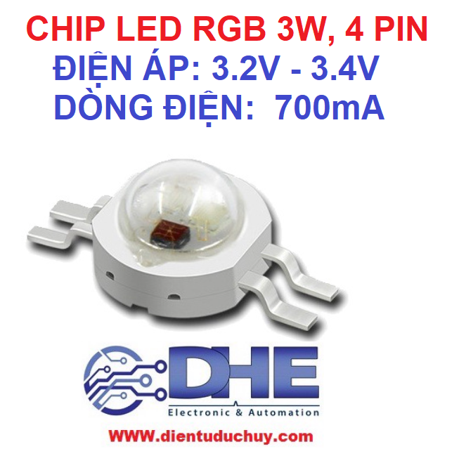Chip Led RGB 3W, 4 pin – LINH KIỆN ĐIỆN TỬ ĐỨC HUY (29A BÙI XUÂN PHÁI)