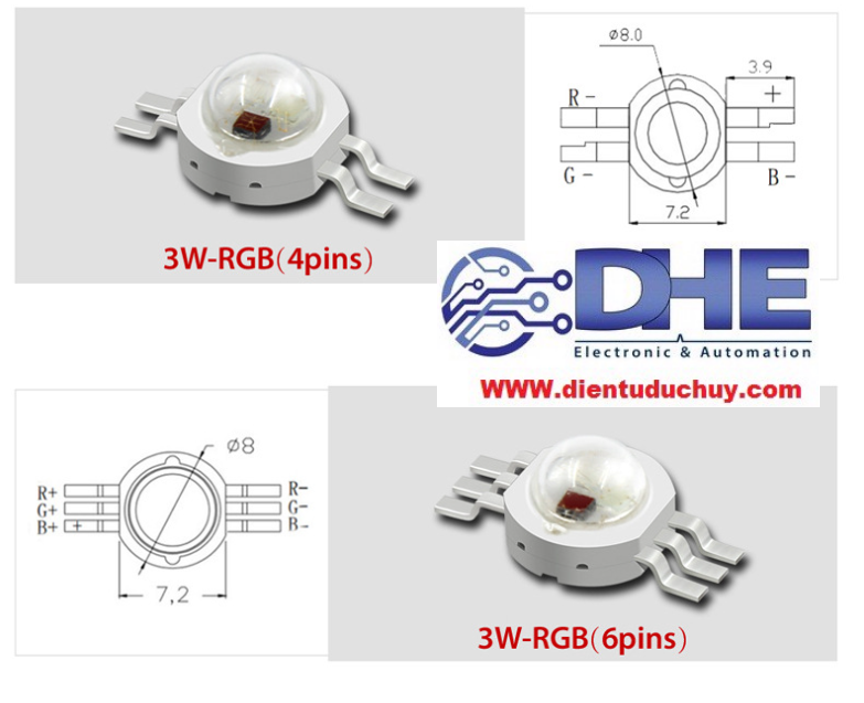 Chip Led RGB 1.5W, 6 pin – LINH KIỆN ĐIỆN TỬ ĐỨC HUY (29A BÙI XUÂN PHÁI)
