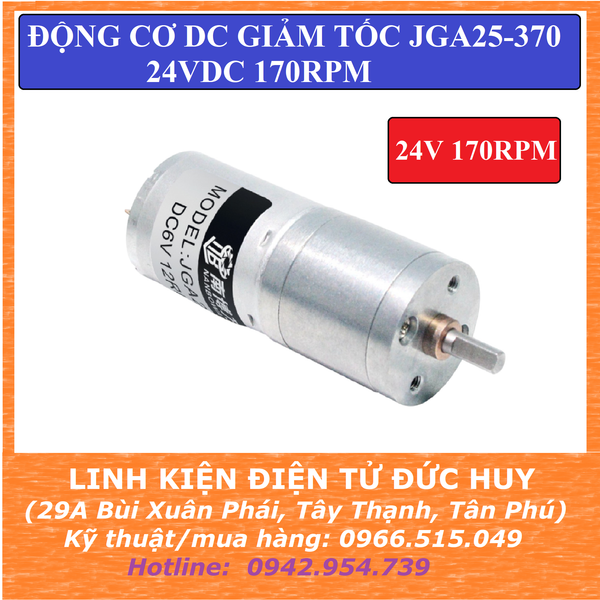 ĐỘNG CƠ DC GIẢM TỐC GA25 370 24VDC 170RPM – LINH KIỆN ĐIỆN TỬ ĐỨC HUY (29A BÙI XUÂN PHÁI)
