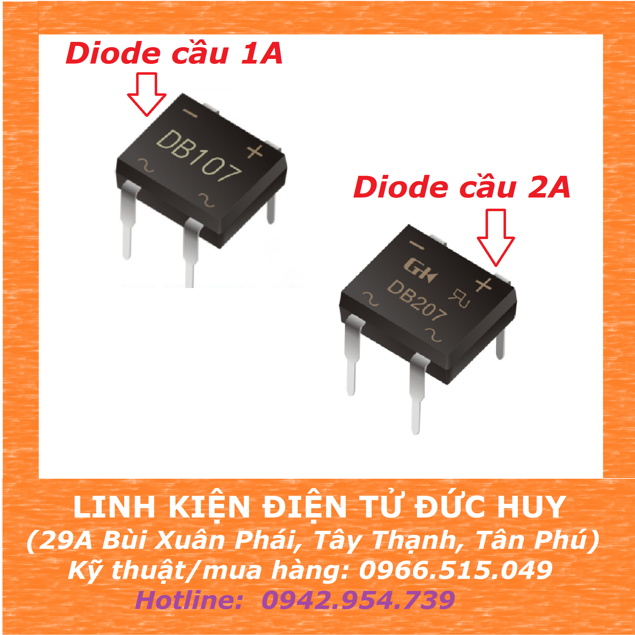 Diode chỉnh lưu cầu DB107, DB207 – LINH KIỆN ĐIỆN TỬ ĐỨC HUY (29A BÙI ...