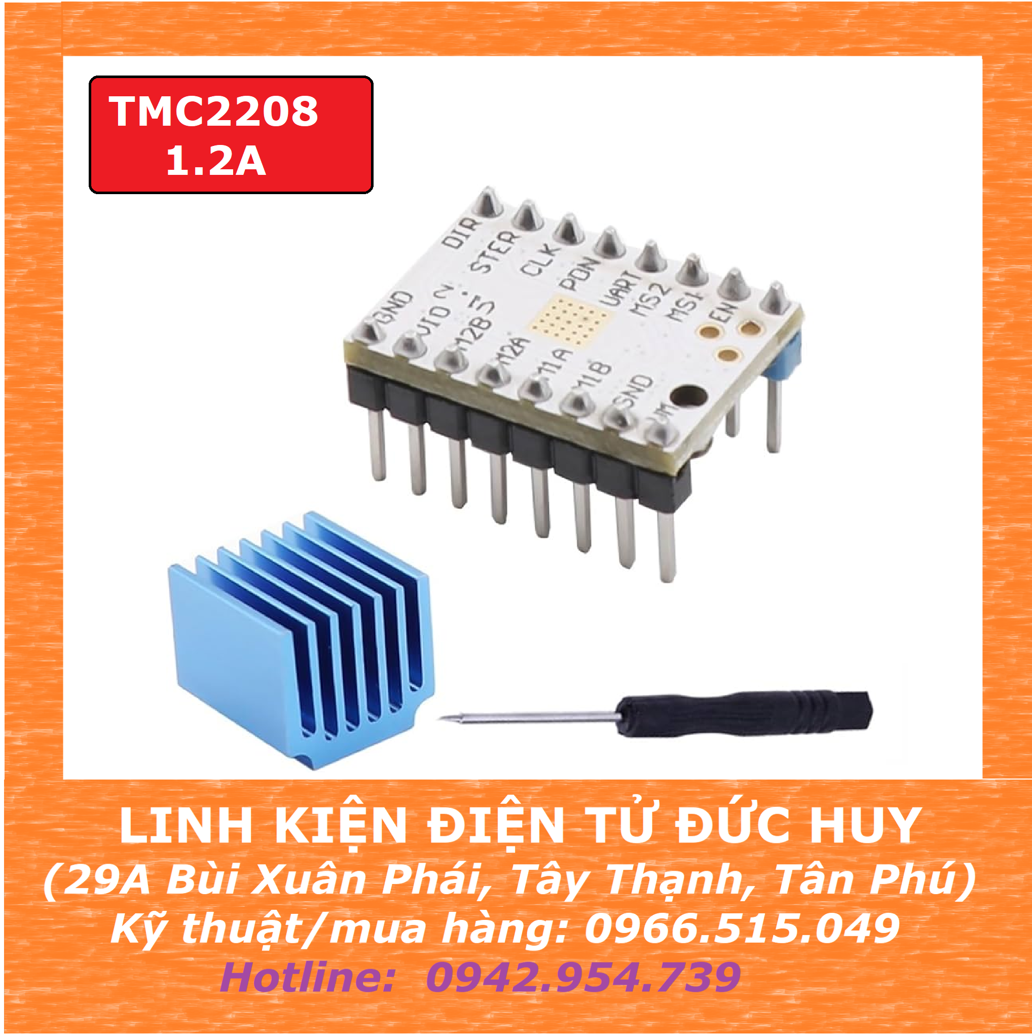 TMC2208 STEPPER DRIVER ĐIỀU KHIỂN ĐỘNG CƠ BƯỚC (CÓ TẢN NHIỆT) – LINH ...