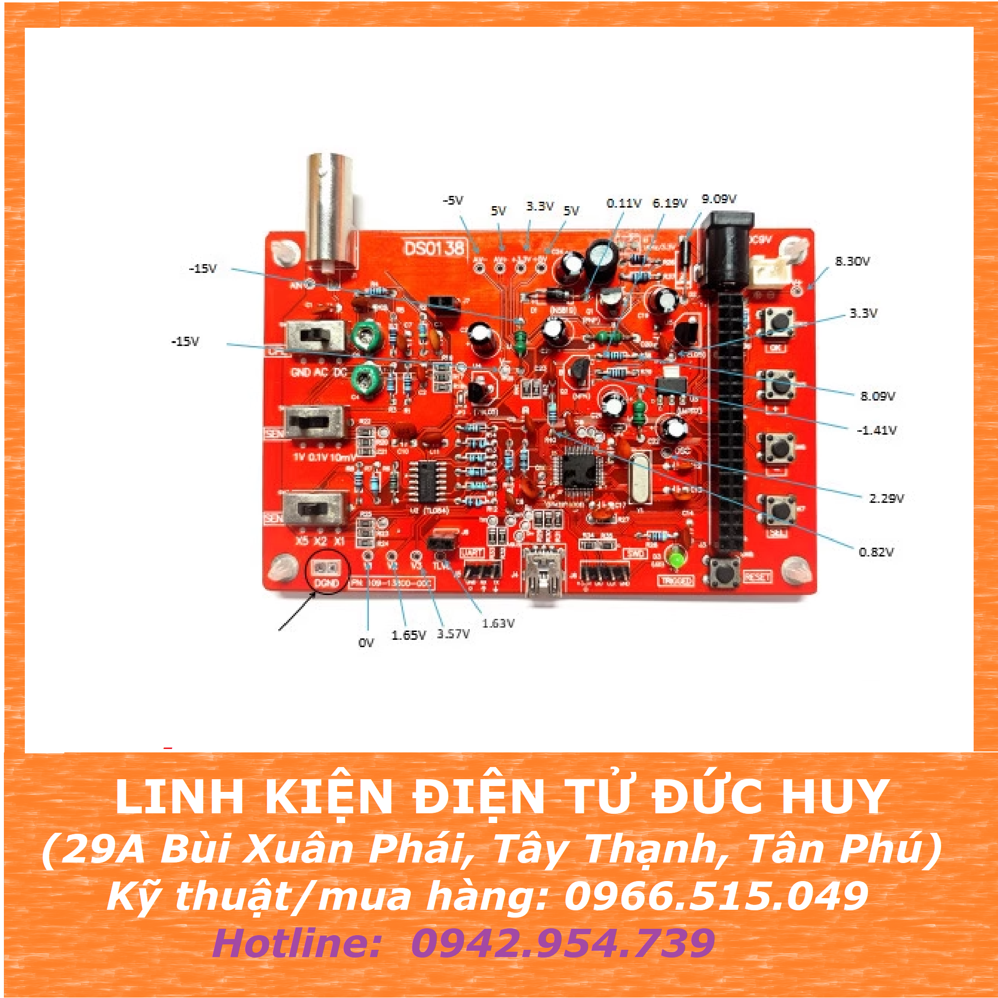 Máy hiện sóng, dao động oscilloscope kỹ thuật số DSO138 (đã hoàn thiện – LINH KIỆN ĐIỆN TỬ ĐỨC ...
