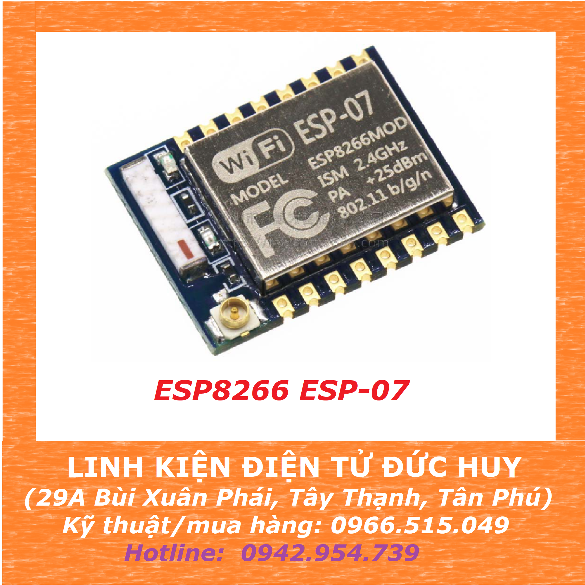 ESP07 ESP8266MOD WiFi MODULE – LINH KIỆN ĐIỆN TỬ ĐỨC HUY (29A BÙI XUÂN ...