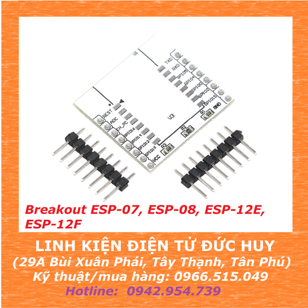 Đế ra chân breakout ESP07 ESP08, ESP12E ESP12F – LINH KIỆN ĐIỆN TỬ ĐỨC ...