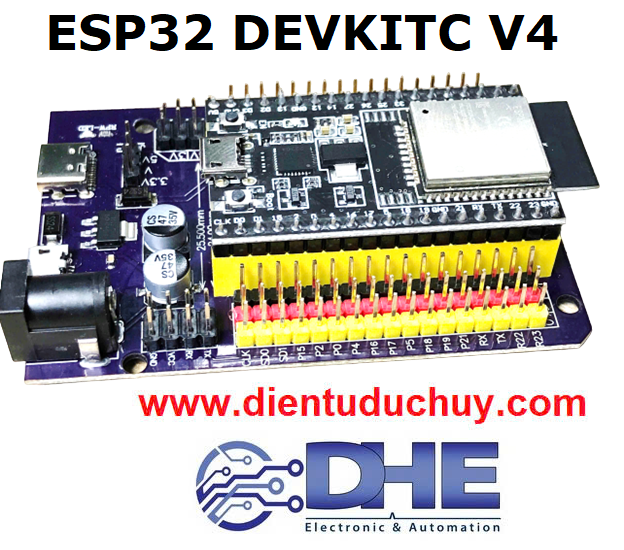 ESP32 DEVKITC V4 WROOM 32E 38P - CP2102 - MICRO USB – LINH KIỆN ĐIỆN TỬ ĐỨC HUY (29A BÙI XUÂN PHÁI)