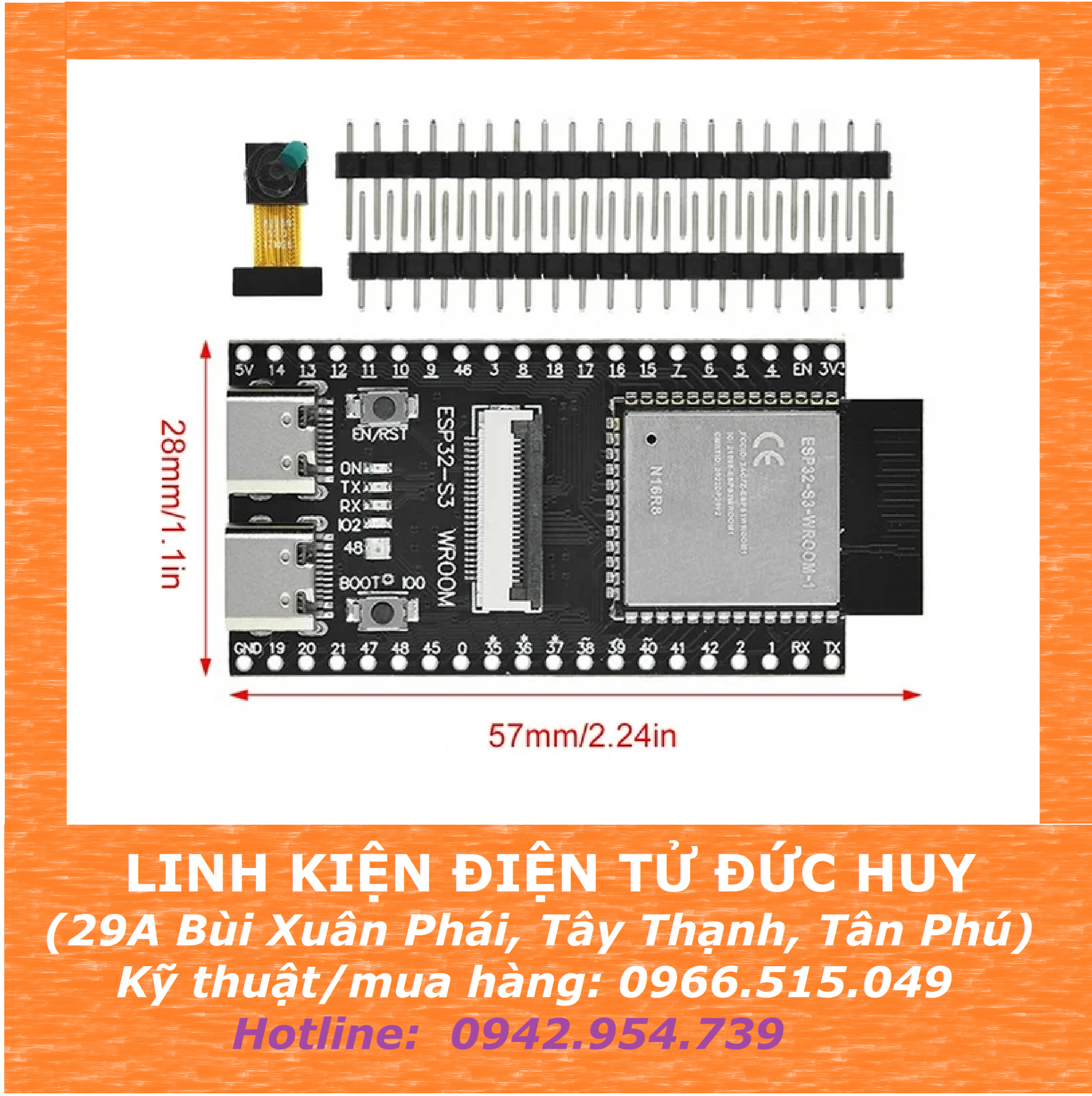 ESP32-S3-N16R8, ESP32-S3-CAM WIFI TÍCH HỢP CAMERA (BAO GỒM OV2640) – LINH KIỆN ĐIỆN TỬ ĐỨC HUY ...