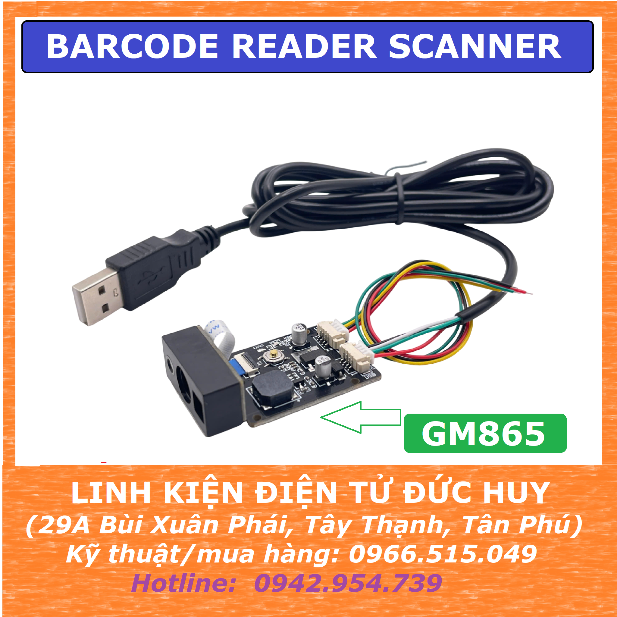 GM865 Module Barcode reader quét mã vạch QR 1D 2D (tương thích với loạ ...