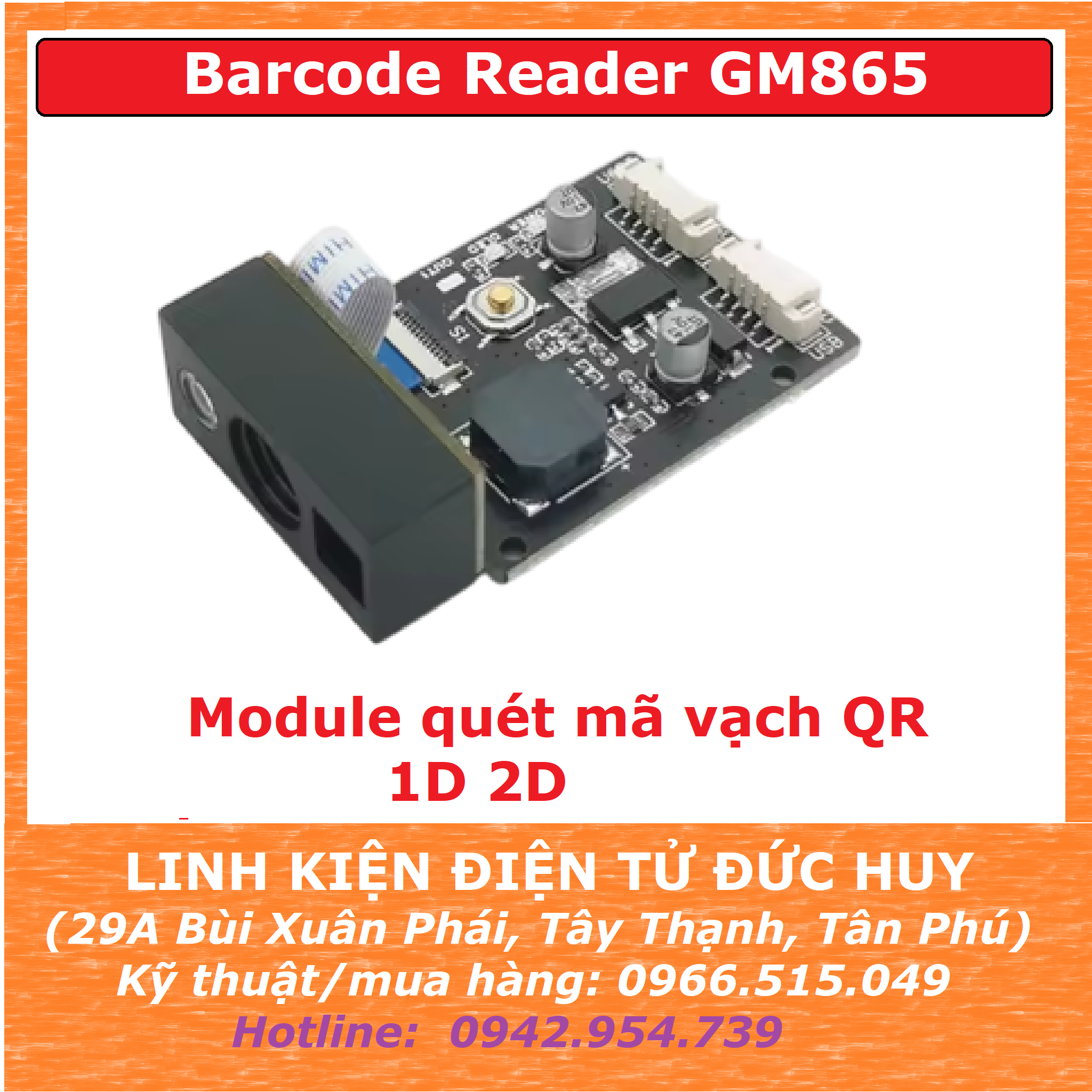 GM865 Module Barcode reader quét mã vạch QR 1D 2D (tương thích với loạ ...