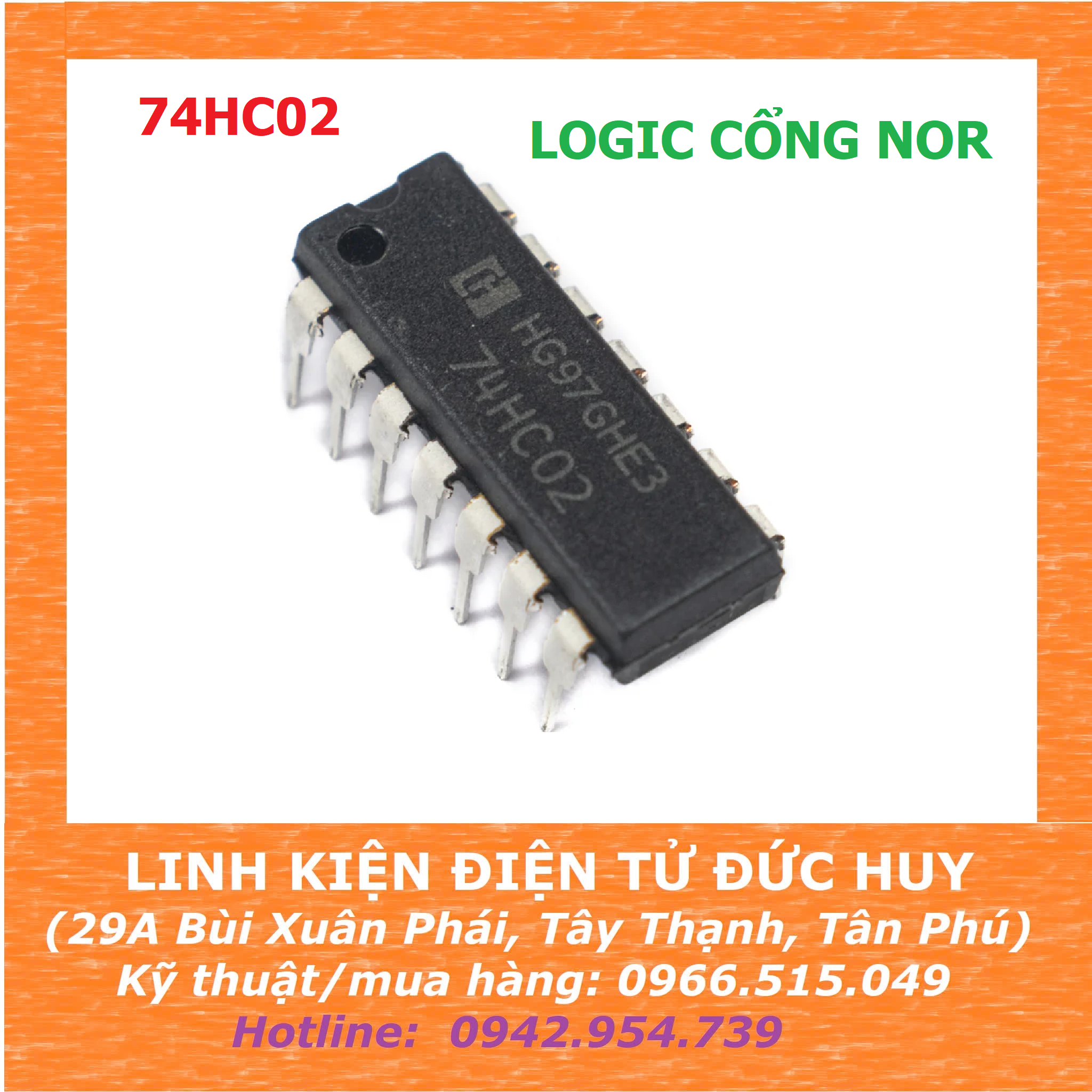 74HC02 ( LOGIC CỔNG NOR ) – LINH KIỆN ĐIỆN TỬ ĐỨC HUY (29A BÙI XUÂN PHÁI)