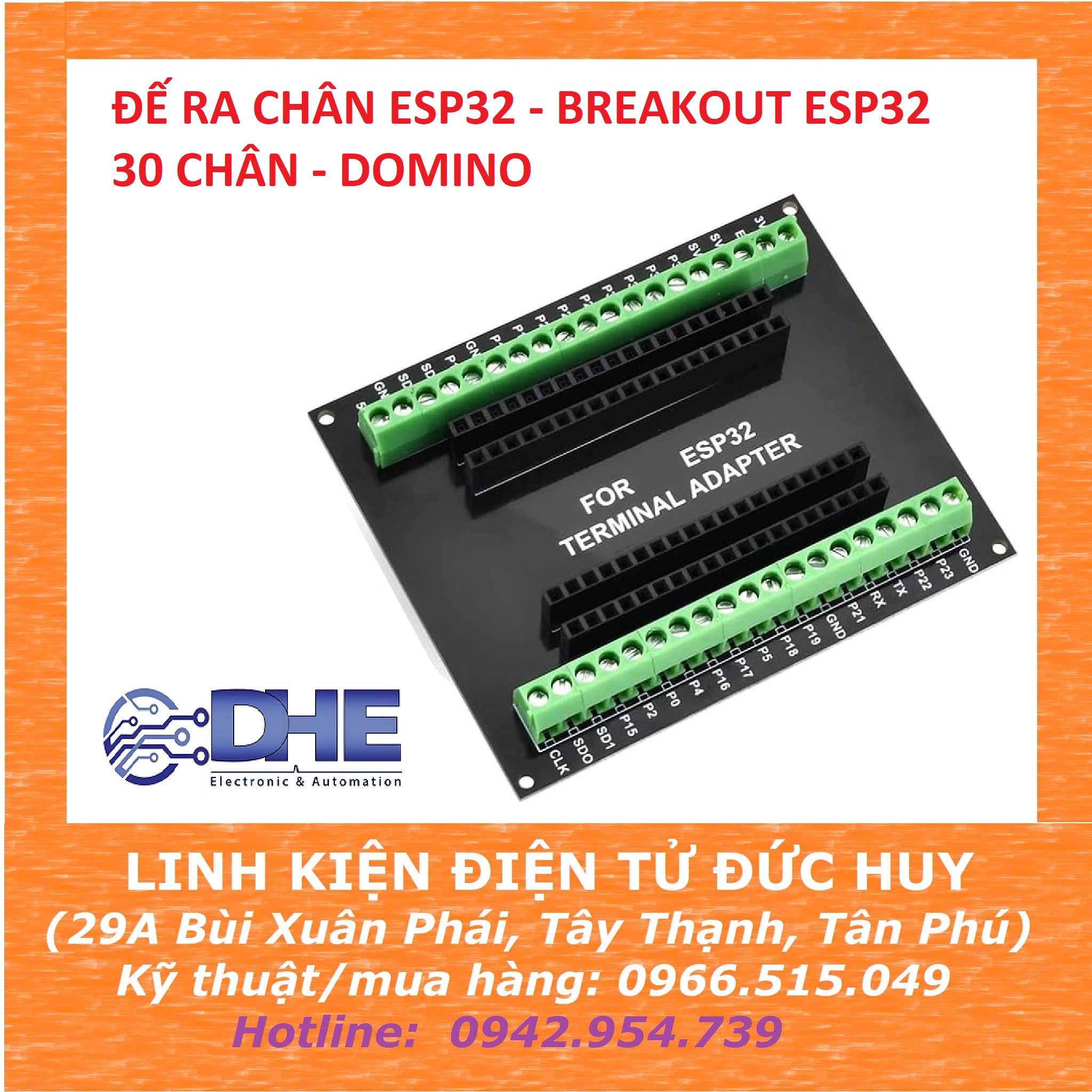ĐẾ RA CHÂN ESP32 - BREAKOUT - 30PIN DOMINO – LINH KIỆN ĐIỆN TỬ ĐỨC HUY ...