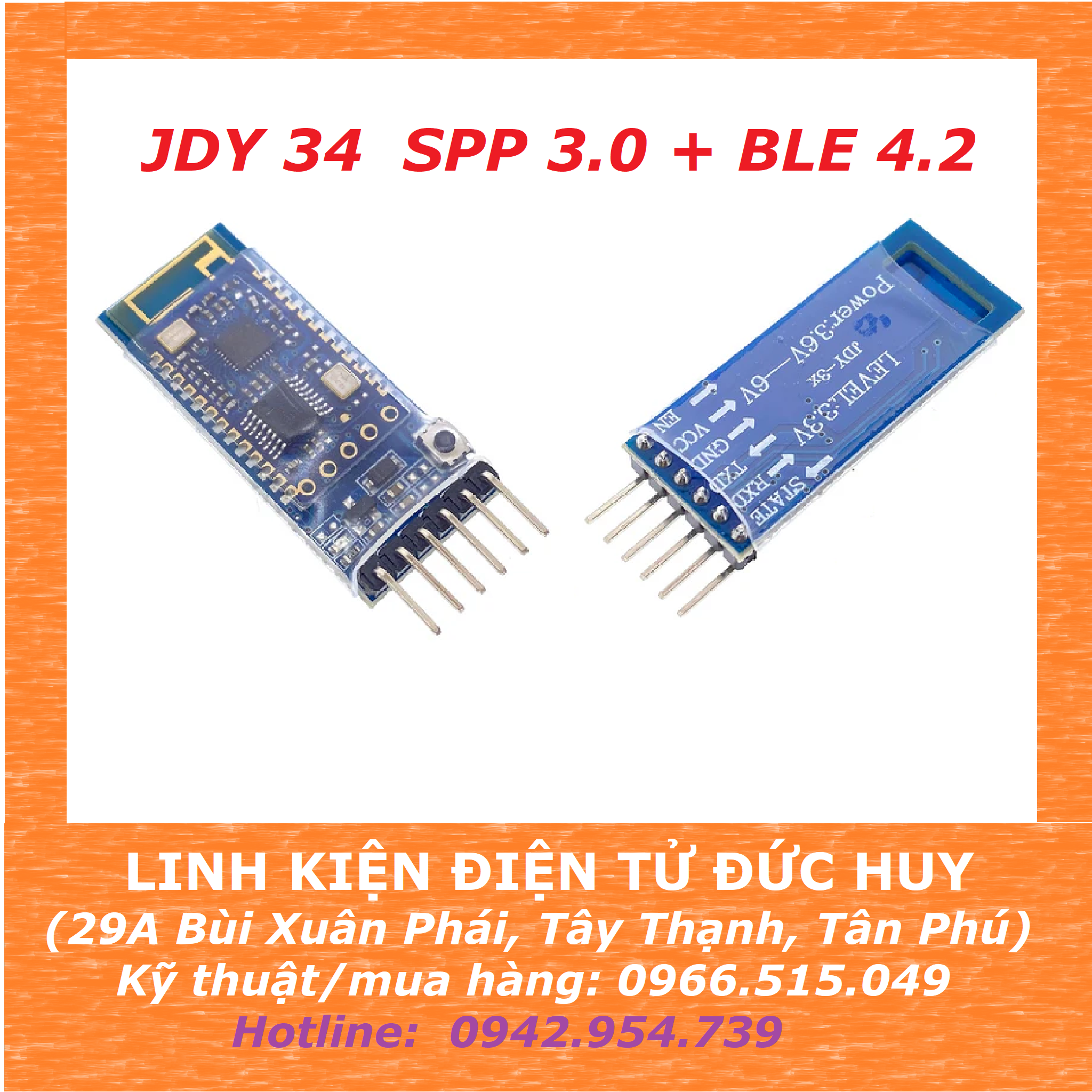 JDY 34 mạch bluetooth SPP3.0 + BLE4.2 – LINH KIỆN ĐIỆN TỬ ĐỨC HUY (29A ...
