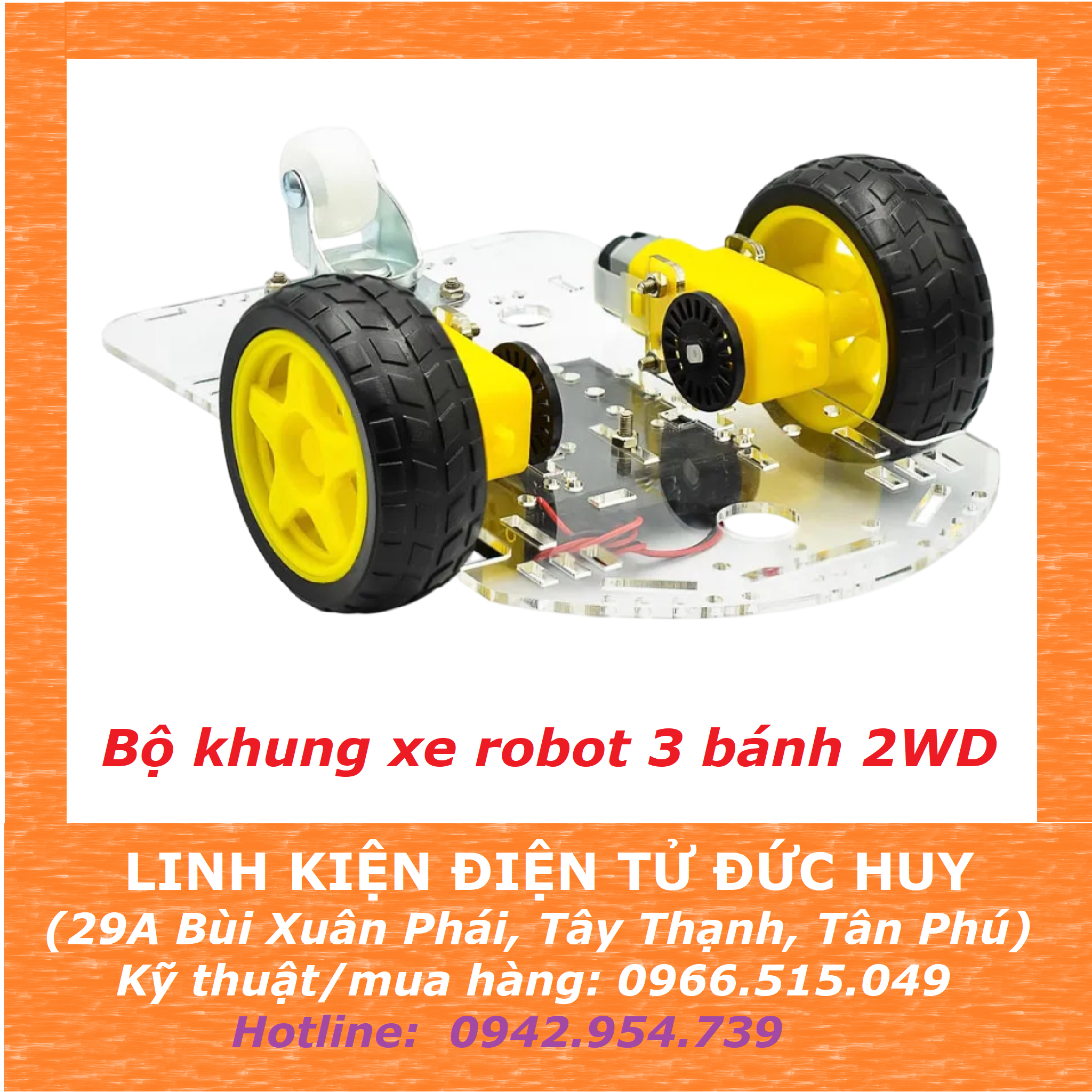 BỘ KHUNG XE ROBOT 3 BÁNH 2WD MICA, ĐẦY ĐỦ PHỤ KIỆN – LINH KIỆN ĐIỆN TỬ ...