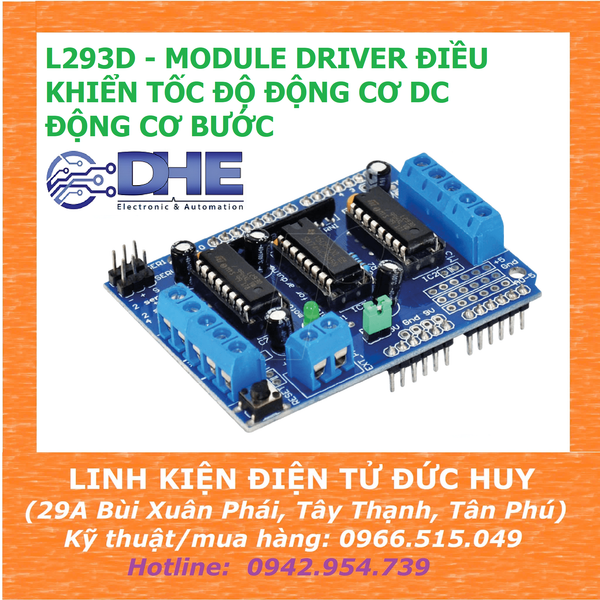 L293D Module driver điều khiển tốc độ động cơ DC, động cơ bước step ...
