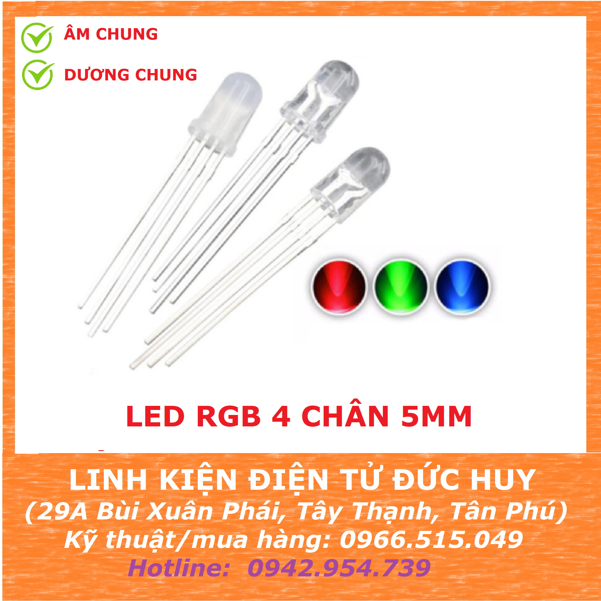 Led RGB 4 CHÂN 5MM (ÂM CHUNG, DƯƠNG CHUNG) – LINH KIỆN ĐIỆN TỬ ĐỨC HUY ...