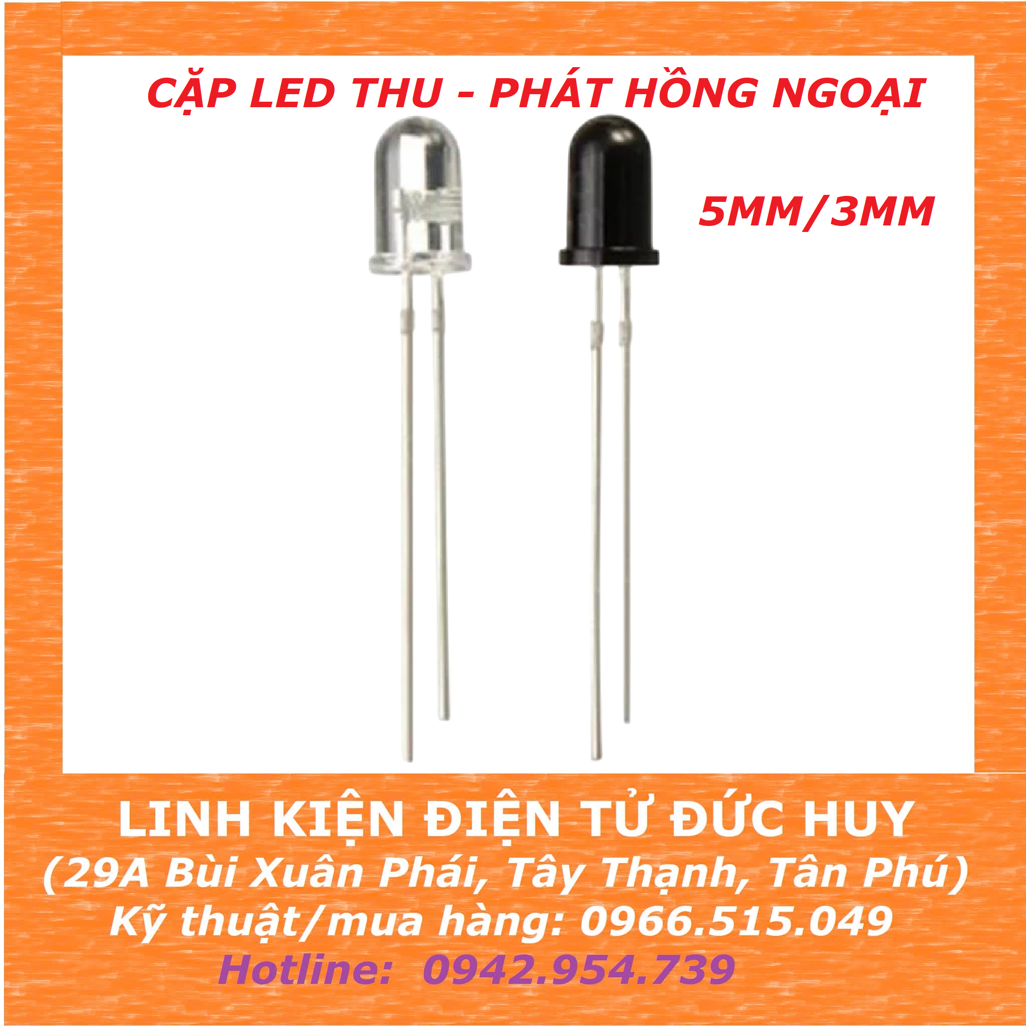 CẶP LED THU - PHÁT HỒNG NGOẠI 5mm/3mm – LINH KIỆN ĐIỆN TỬ ĐỨC HUY (29A ...