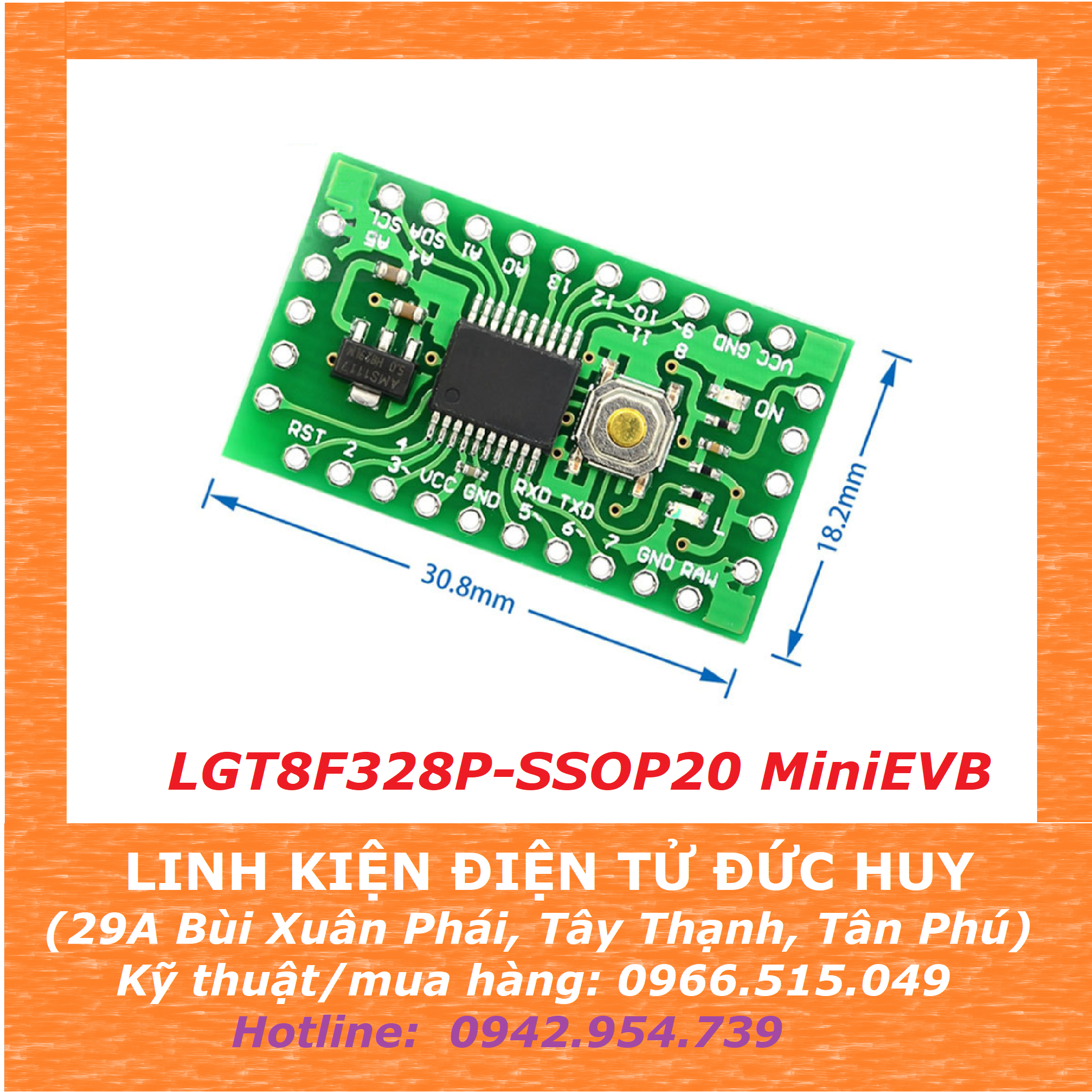 MẠCH ARDUINO PROMINI LGT8F328P-SSOP20 MINIEVB – LINH KIỆN ĐIỆN TỬ ĐỨC HUY (29A BÙI XUÂN PHÁI)