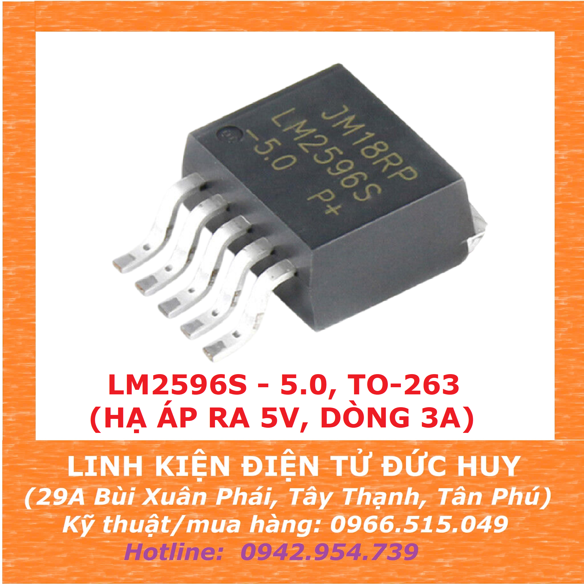 LM2596S 5.0 switching buck converter TO-263 (HẠ ÁP RA 5V, DÒNG 3A ...