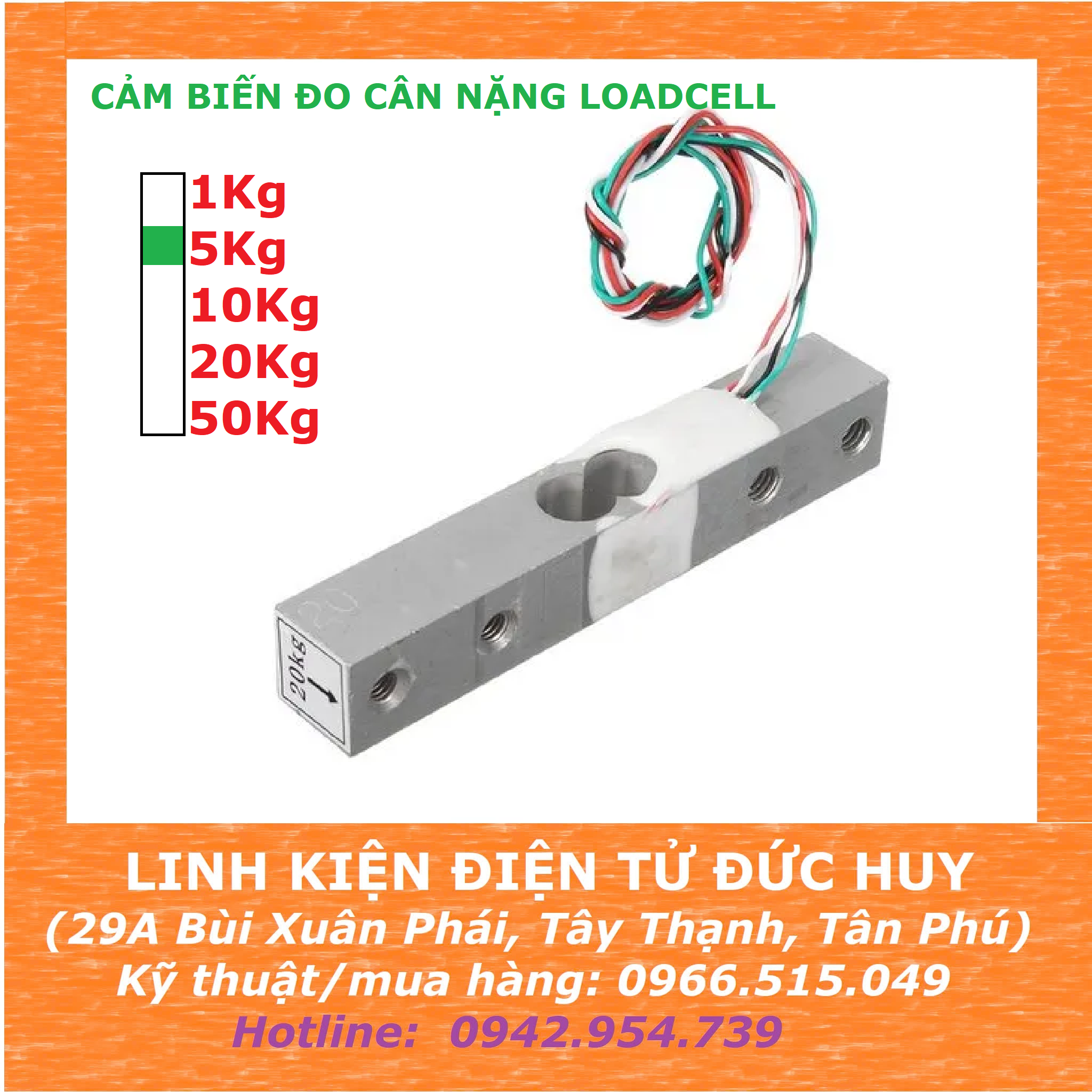 CẢM BIẾN CÂN NẶNG LOADCELL 5Kg – LINH KIỆN ĐIỆN TỬ ĐỨC HUY (29A BÙI ...