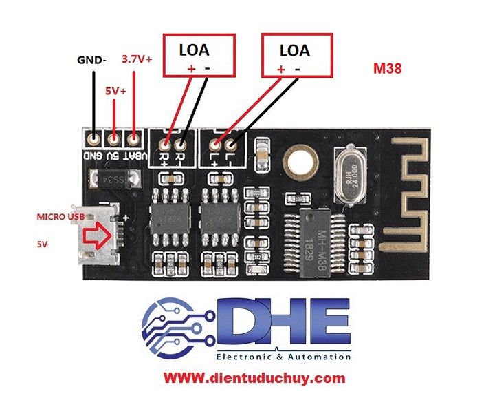 MH - M38 MODULE ÂM THANH BLUETOOTH 4.2 - KẾT NỐI 2 LOA-5W – LINH KIỆN ...