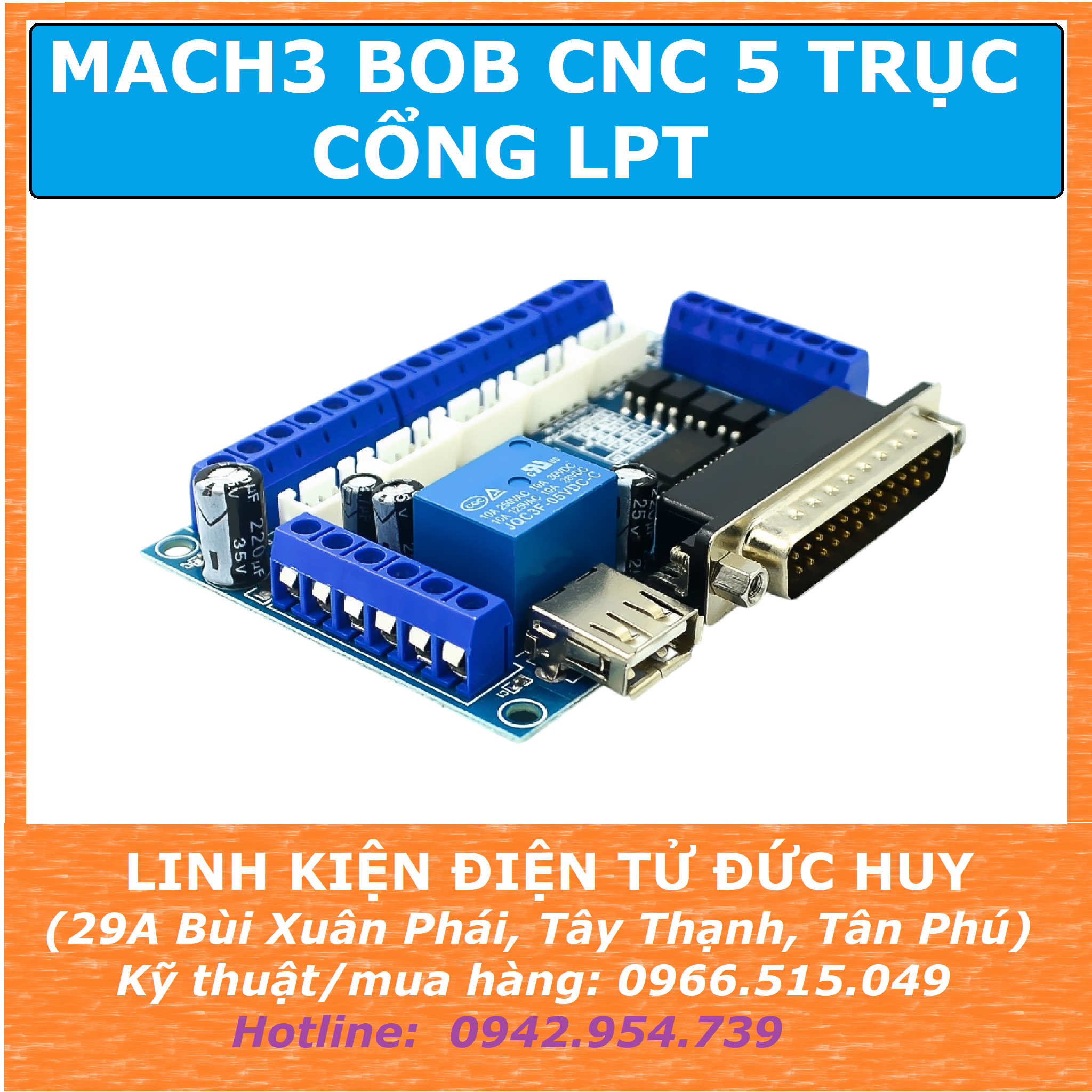 MACH3 BOB CNC (Điều khiển 5 trục) CỔNG LPT USB – LINH KIỆN ĐIỆN TỬ ĐỨC ...