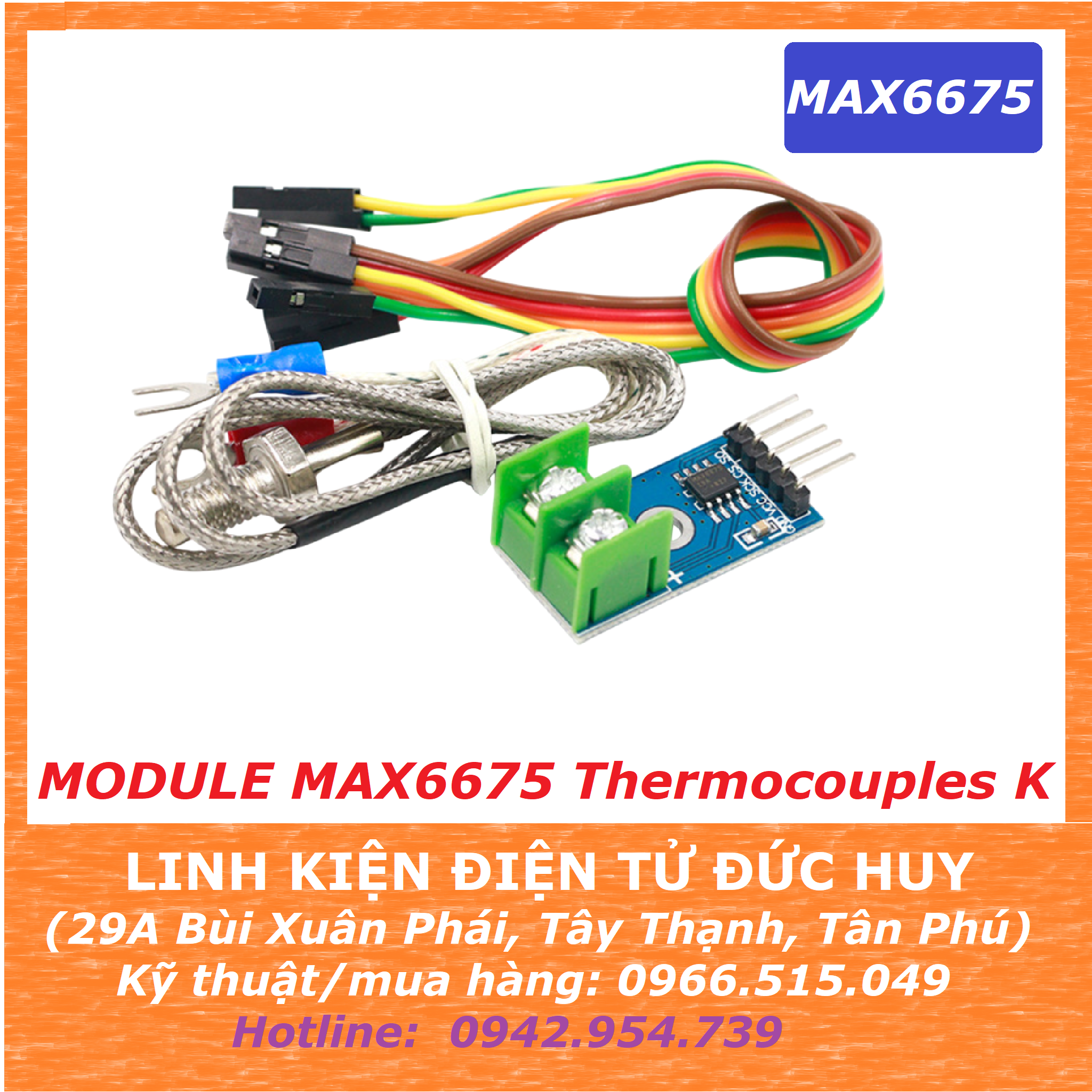 MODULE MAX6675 Thermocouples K (Bao gồm mạch + cảm biến) – LINH KIỆN ...