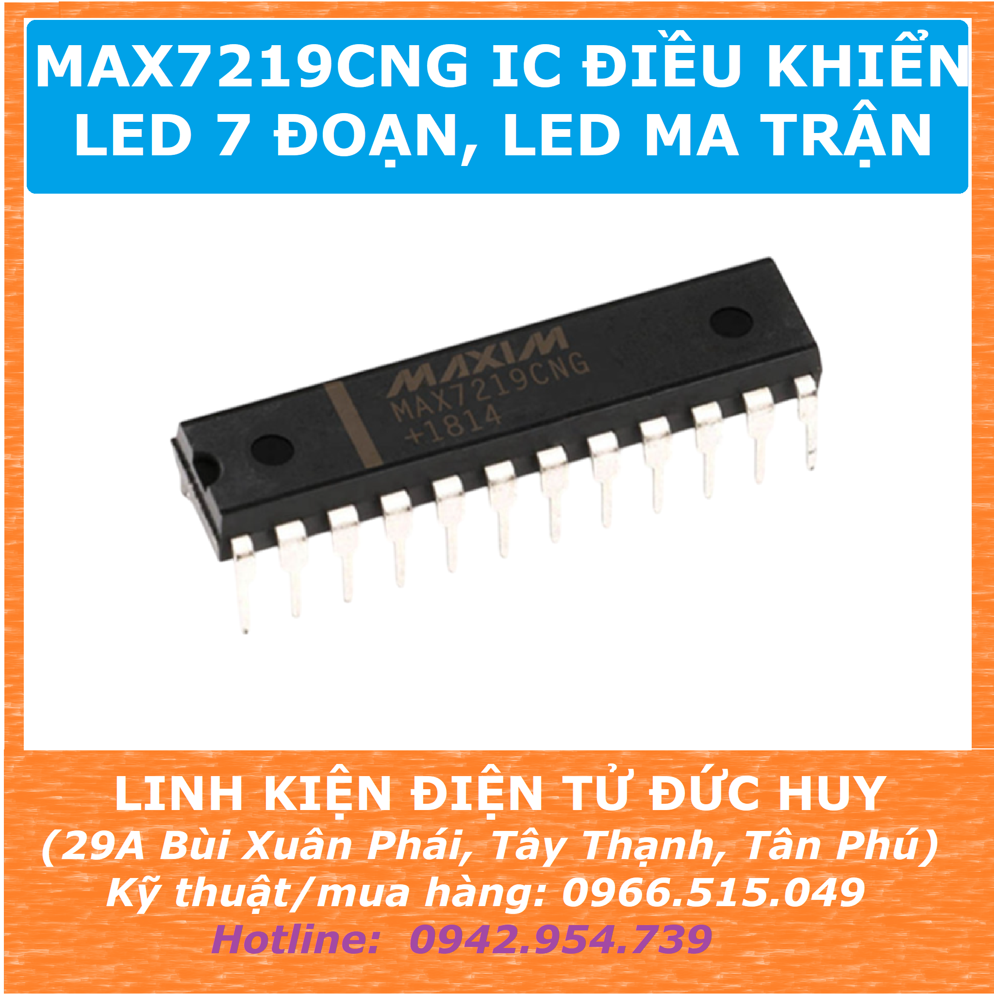 MAX7219CNG DIP24 IC điều khiển led ma trận, led 7 đoạn – LINH KIỆN ĐIỆN ...