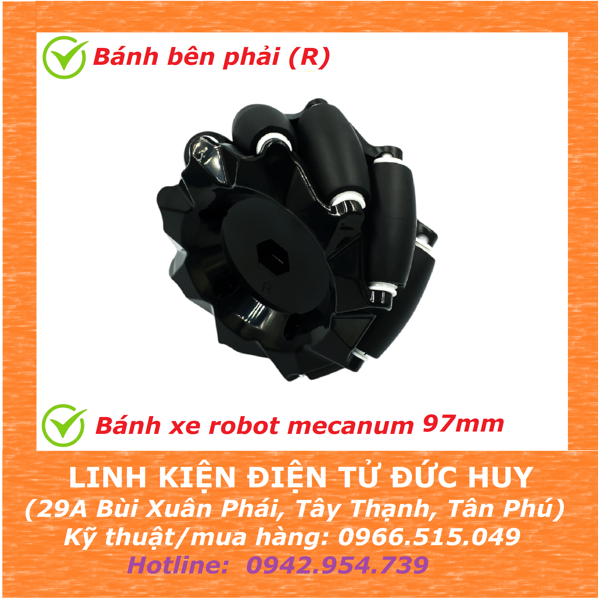 Bánh xe robot mecanum dò line, tự hành 97mm – LINH KIỆN ĐIỆN TỬ ĐỨC HUY ...