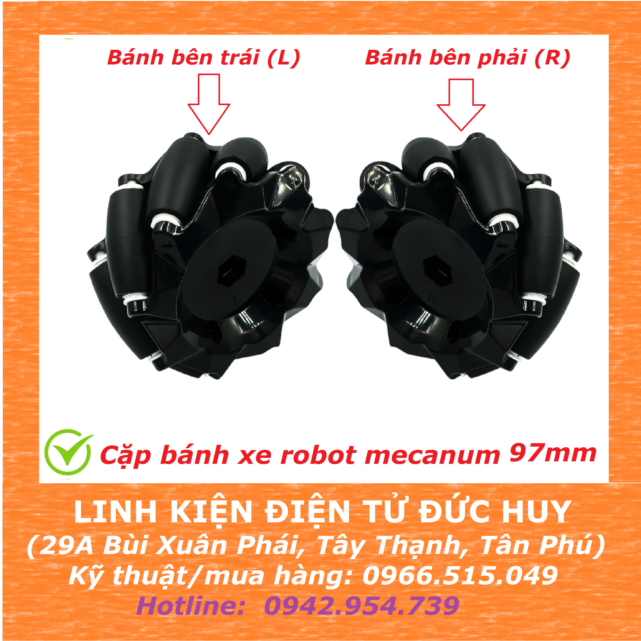 Bánh xe robot mecanum dò line, tự hành 97mm – LINH KIỆN ĐIỆN TỬ ĐỨC HUY ...