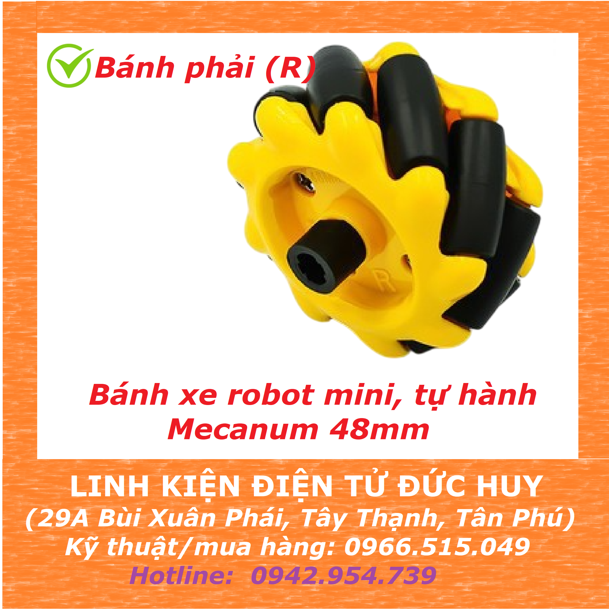 Bánh xe robot mecanum dò line, tự hành 48mm – LINH KIỆN ĐIỆN TỬ ĐỨC HUY ...