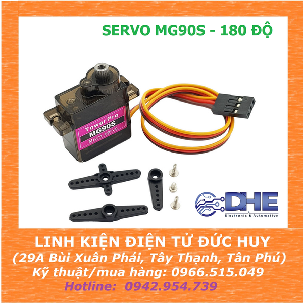 Servo MG90S (Bánh răng kim loại) - 180 độ – LINH KIỆN ĐIỆN TỬ ĐỨC HUY (29A BÙI XUÂN PHÁI)