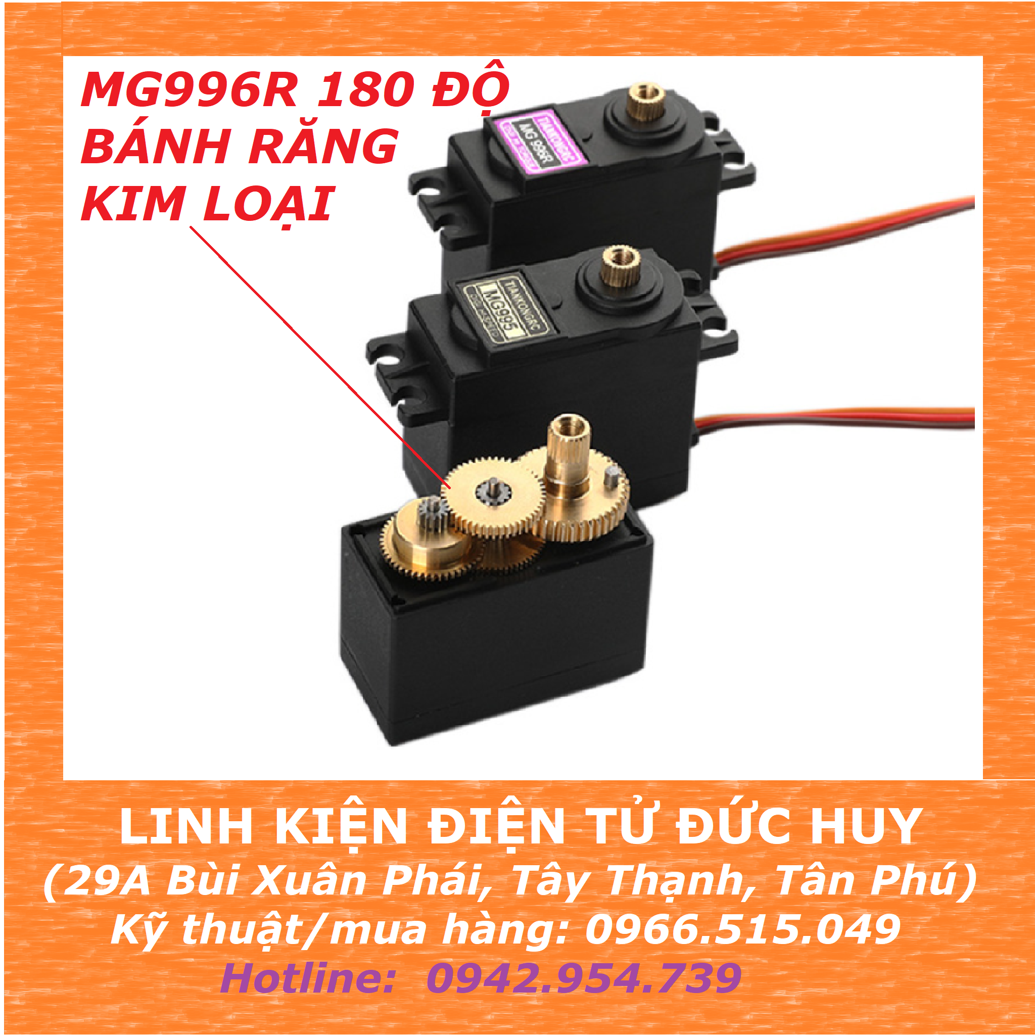 SERVO MG996R 360 ĐỘ, BÁNH RĂNG KIM LOẠI – LINH KIỆN ĐIỆN TỬ ĐỨC HUY ...