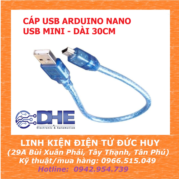 Cáp nạp Arduino Nano USB Mini dài 30cm – LINH KIỆN ĐIỆN TỬ ĐỨC HUY (29A ...