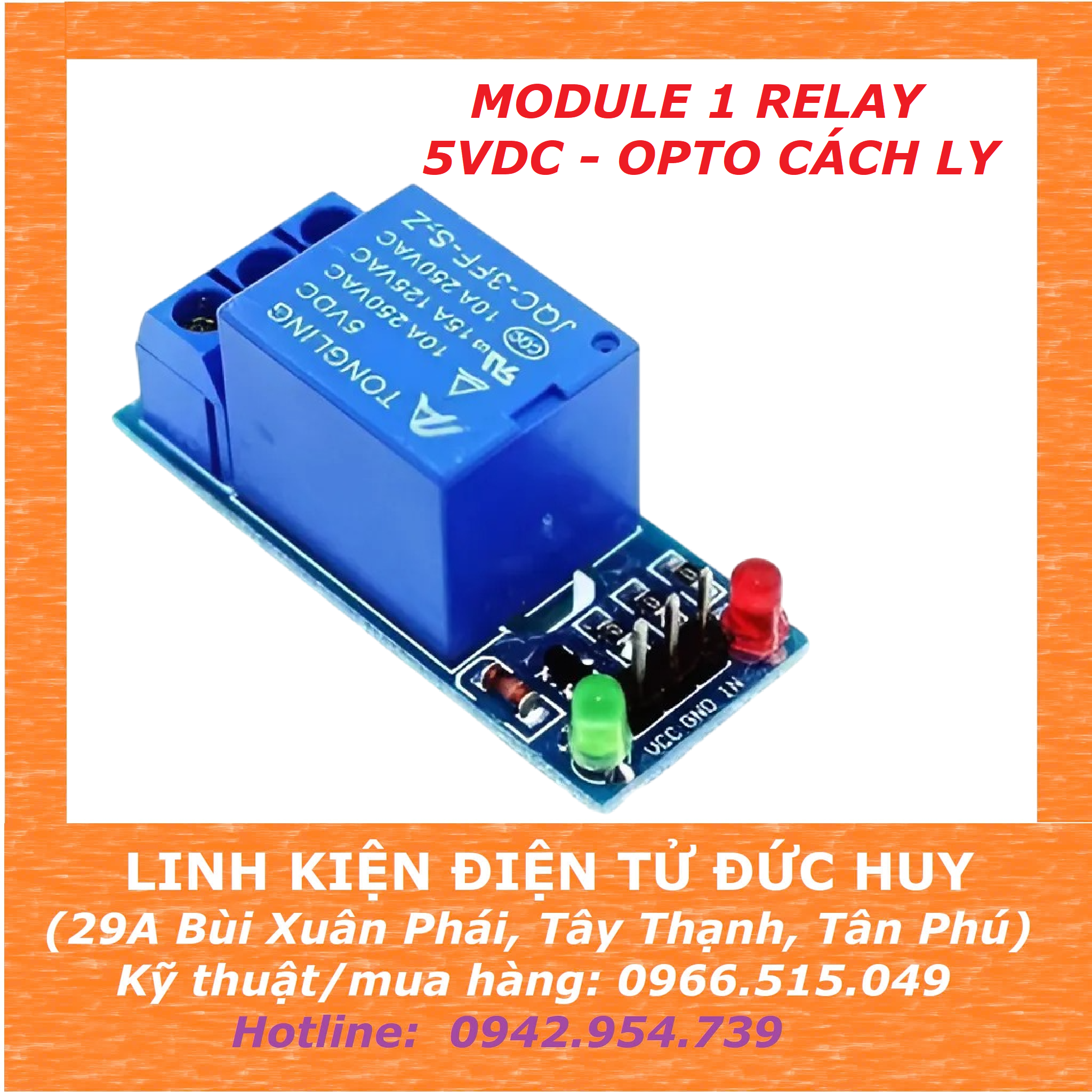 Module 1 relay 5VDC opto cách ly, kích mức thấp – LINH KIỆN ĐIỆN TỬ ĐỨC ...