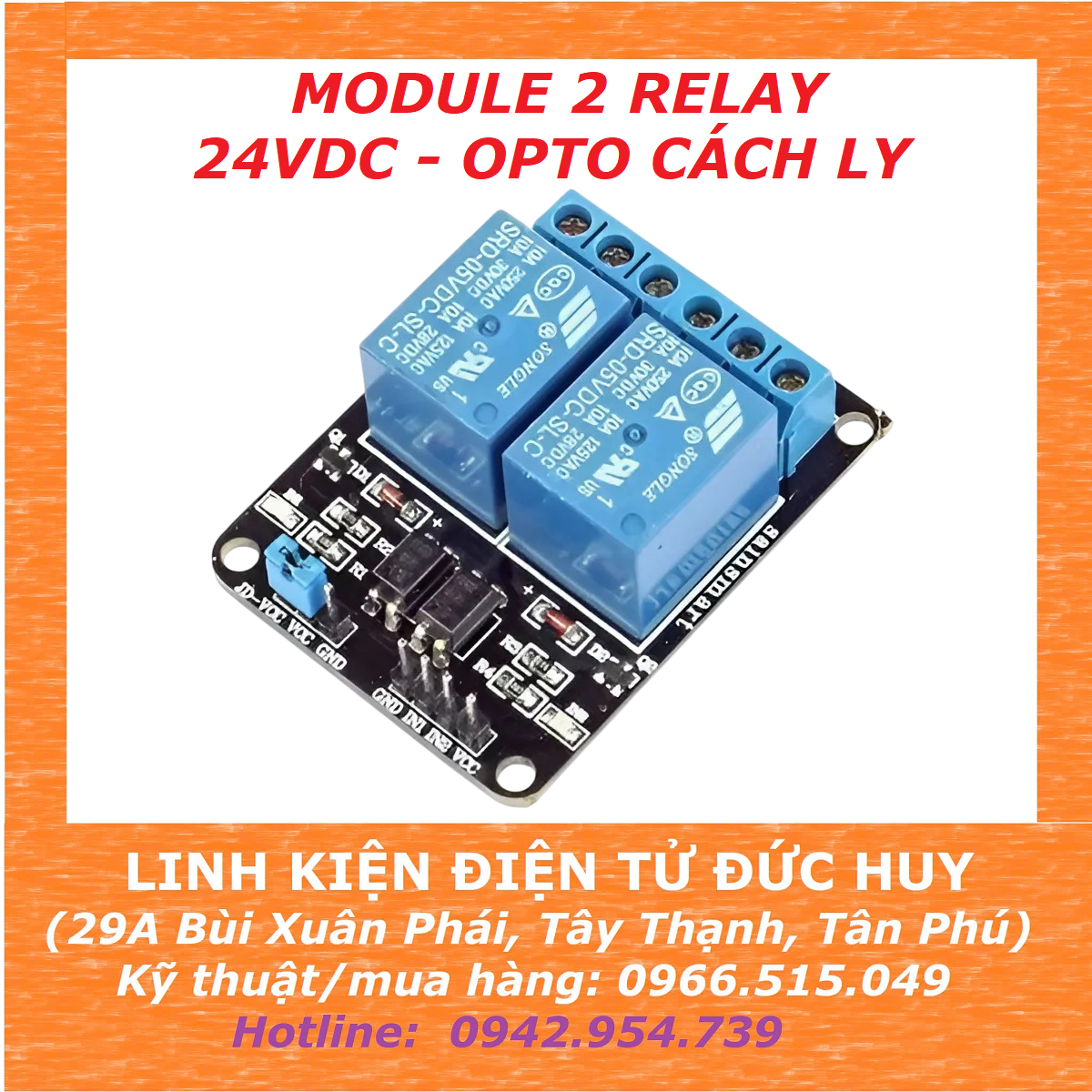 Module 2 relay - 24VDC - Opto cách ly – LINH KIỆN ĐIỆN TỬ ĐỨC HUY (29A ...
