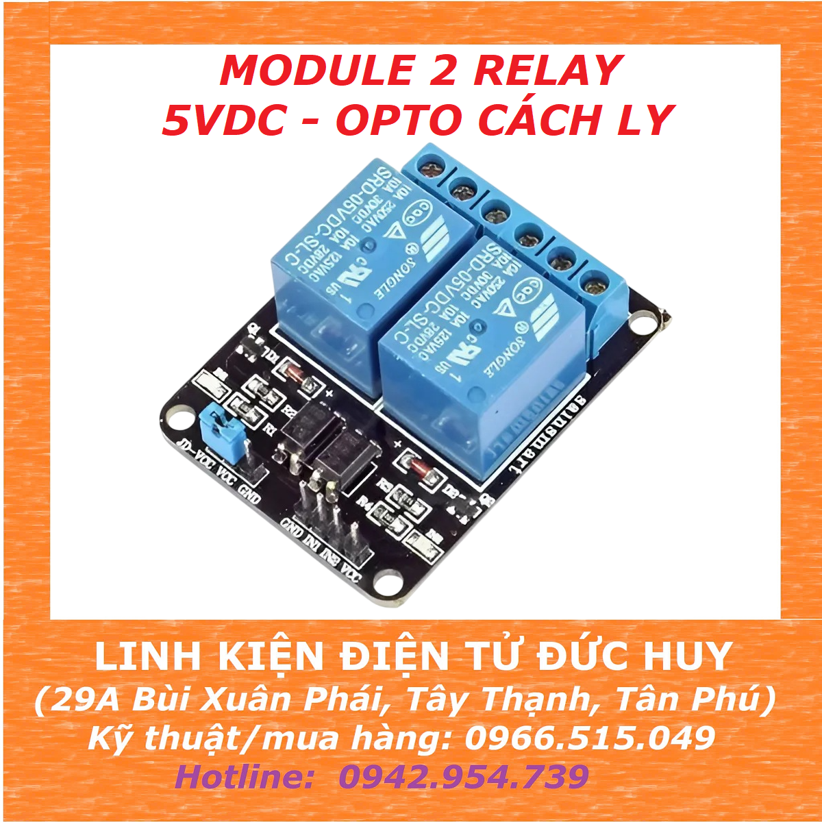 Module 2 relay - 5VDC - Opto cách ly – LINH KIỆN ĐIỆN TỬ ĐỨC HUY (29A ...