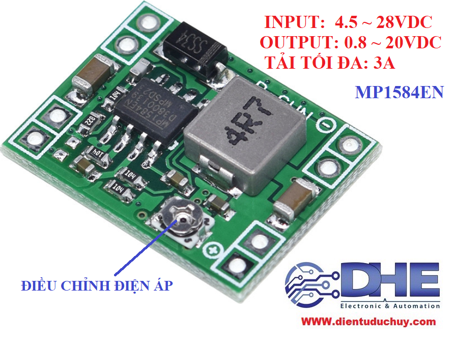MP1584EN MẠCH HẠ ÁP/GIẢM ÁP DC 3A - 5VDC – LINH KIỆN ĐIỆN TỬ ĐỨC HUY (29A BÙI XUÂN PHÁI)