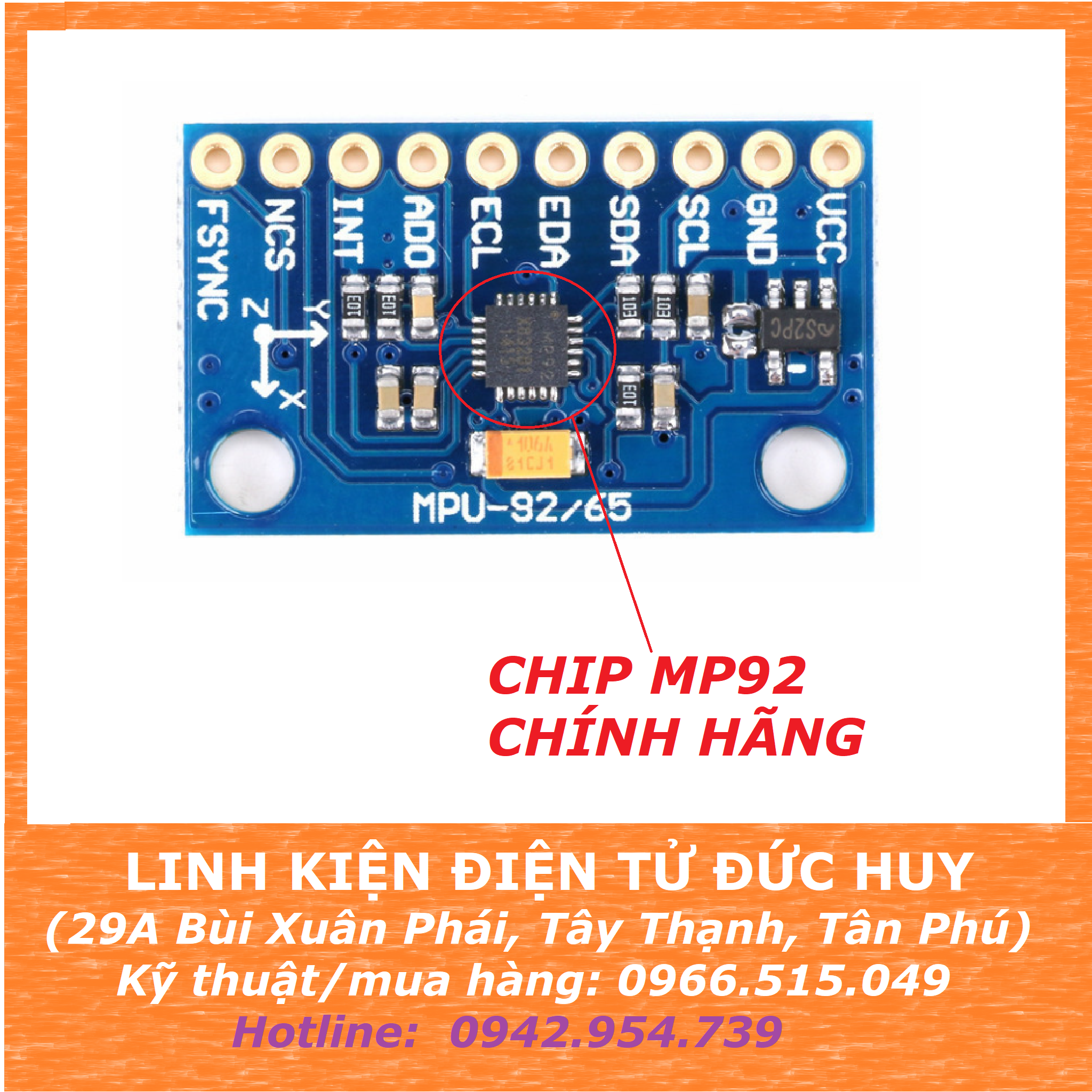 MPU9250 (chính hãng) AK8963 CẢM BIẾN 9 TRỤC 9DOF I2C, SPI – LINH KIỆN ĐIỆN TỬ ĐỨC HUY (29A BÙI ...