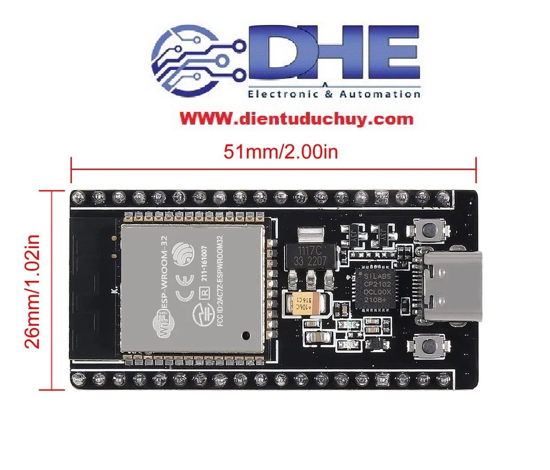 NODEMCU ESP32 ESP WROOM 32 38P, TYPE C USB – LINH KIỆN ĐIỆN TỬ ĐỨC HUY ...