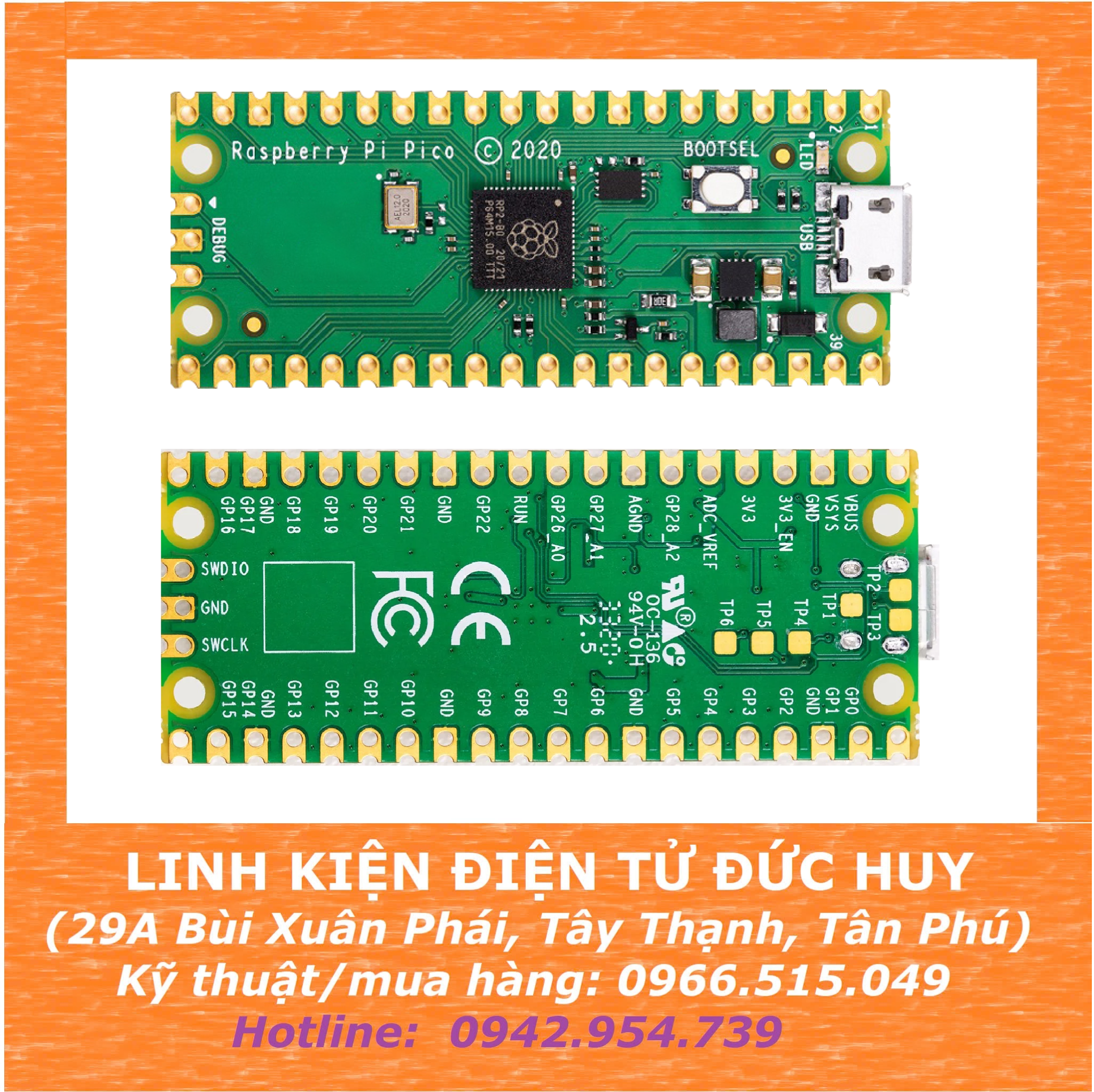 MẠCH RASPBERRY PI PICO RP2040 (hàn chân sẵn) – LINH KIỆN ĐIỆN TỬ ĐỨC ...